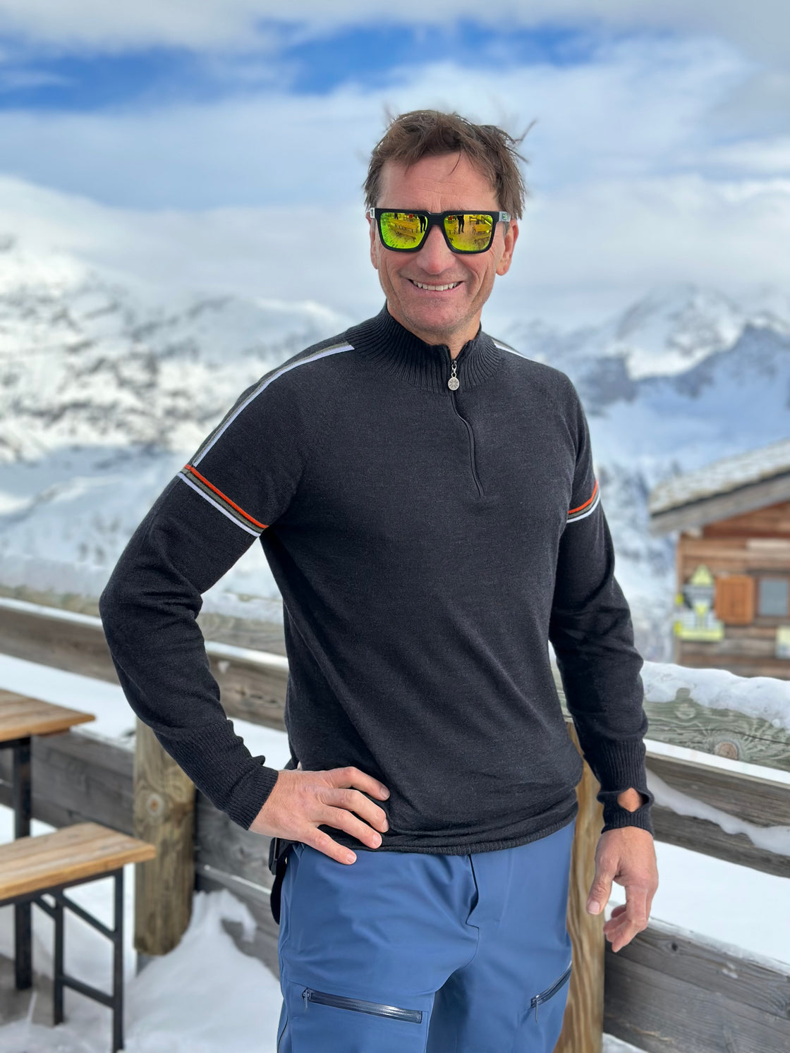 Mens Merino Ski Jumper - Snow Finel - Ski Wear - Ski Thermal - Outdoor ...